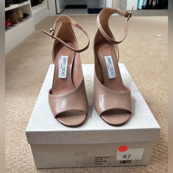 Jimmy Choo | Shoes | Jimmy Choo Nude Peep Toe Heels | Poshmark